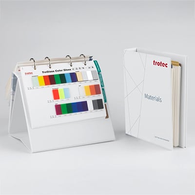 sample binder featuring laser materials