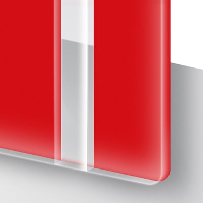TroLase Reverse | transparent acrylic with coloured backing