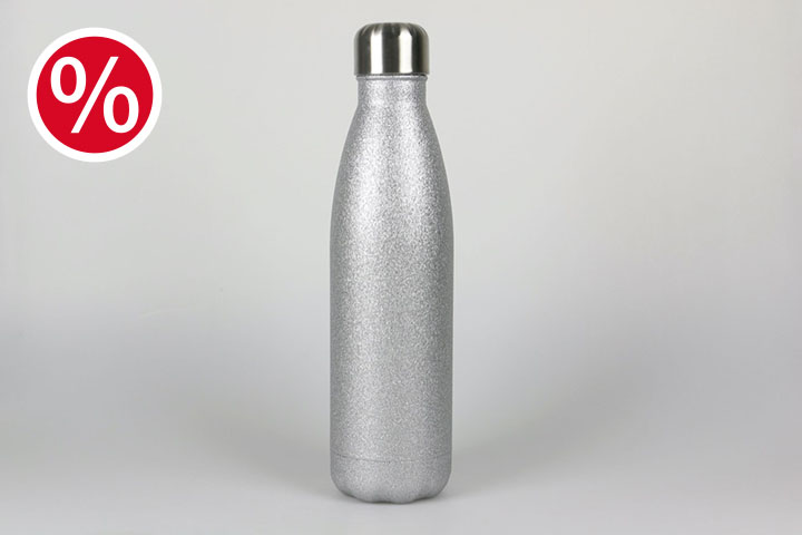Laserable Bottle, silver glitter, 500ml | Trotec